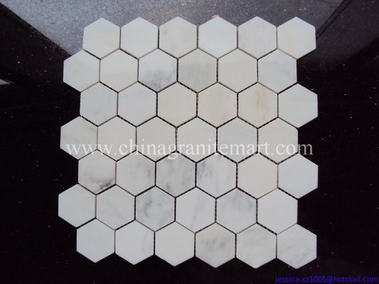 2018 USA Hot Sale Oriental White Marble Hexagon Mosaic Tiles Backsplash for kitchen