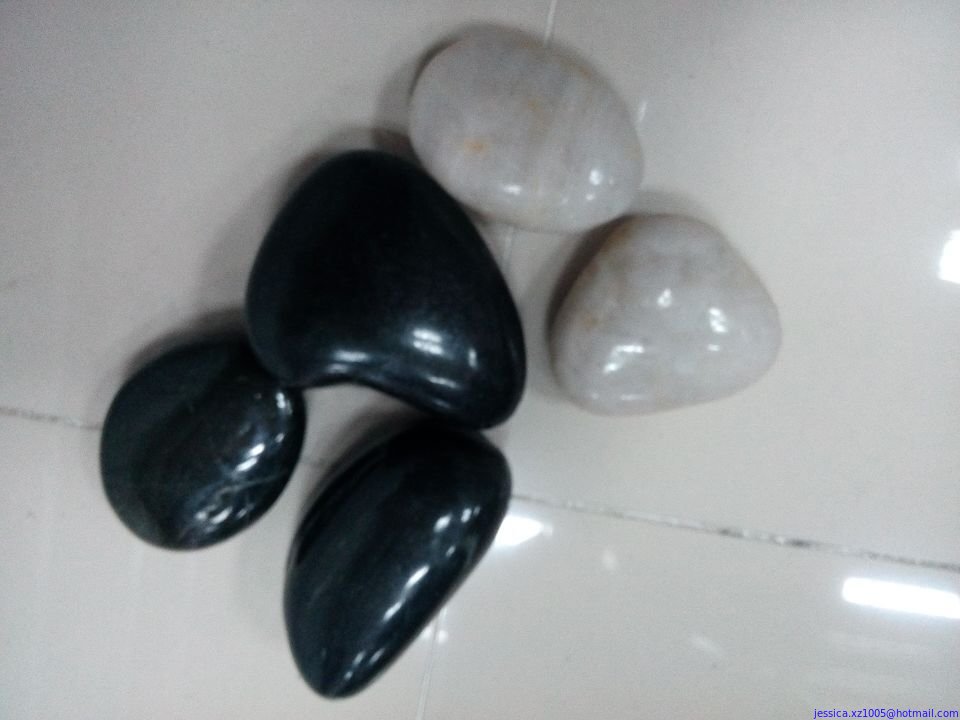 Decorative Black River Stones or Pebbles, White River stones,White&Black Cobble Stone,Pebble,Polished Pebble