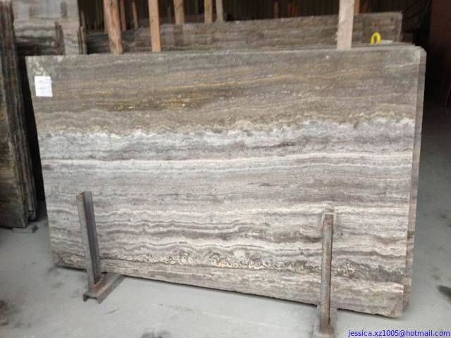 Cheap Import Silver Dark Grey Vein Cut Travertine Marble In China Marble Window Sills