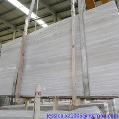 Natural white wooden marble cut to size Chinese white serpeggiante veins tiles slabs white wooden marble