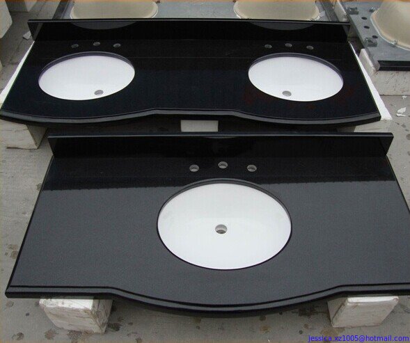 Absolute Black Granite from China for Kitchen Countertop and Vanity Top 25" X 22" Absolute Black Marble Vanity Top