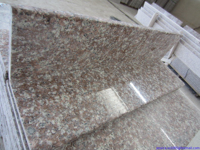 Peach Red G687 Granite Stair Step Riser Tread Bullnose For Sale G687 Granite Peach Red Granite Tiles