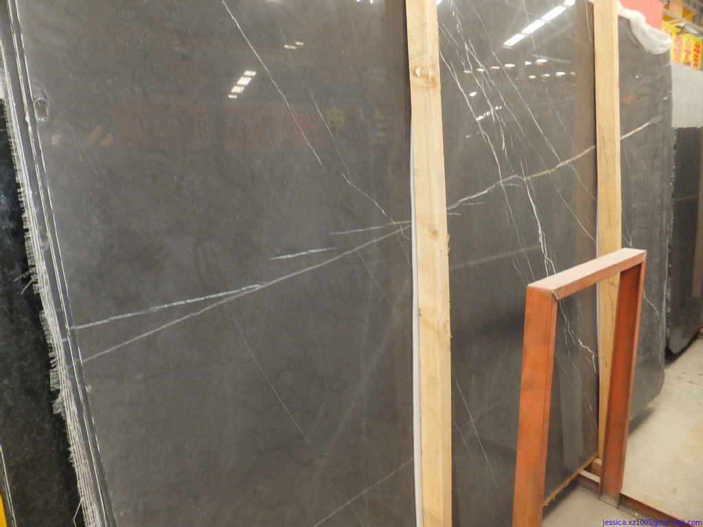 Cheap Price Hot Selling Natural Stone Slabs Pietry Grey Marble Iran pietry Grey marble,Gray marble with black veins
