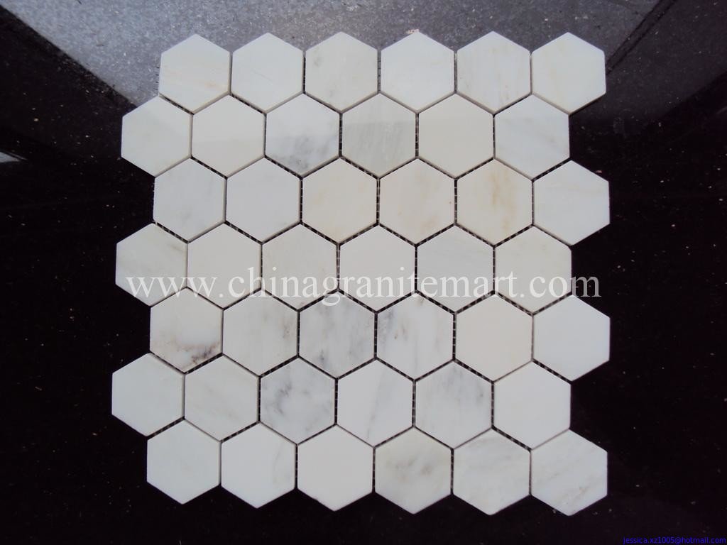 China Oriental White Marble Mosaic,Natural Marble mosaic tiles,2" Hexagon marble mosaic desgin for wall