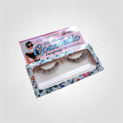 Coated paper eyelash box  Custom eyelash color box with hook and pvc window