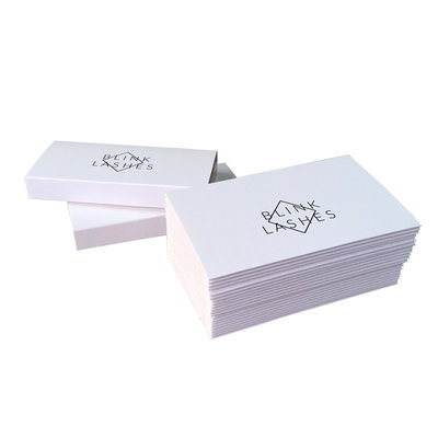 luxury blink lashes box with black foil stamping Hinged cosmetic eyelash box