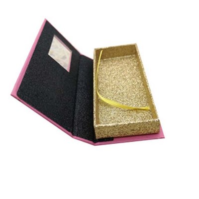 3D mink glitter eyelash box Factory hot selling glitter rigid lash paper box