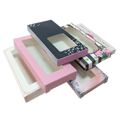 natural charming eyelash paper packaging box with window