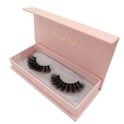 custom orange red rectangle rigid cosmetic  eyelash gift  paper box with magnet closure