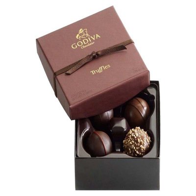 custom rigid lid and base truffle chocolate box with foil stamping logo