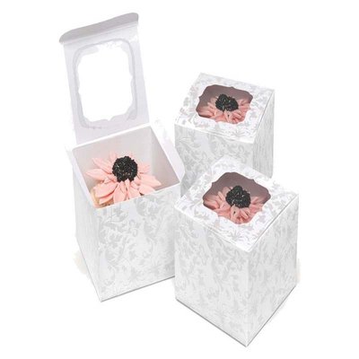 Luxury cupcake chocolate paper box with heart window  Custom heart shape window cupcake gift box