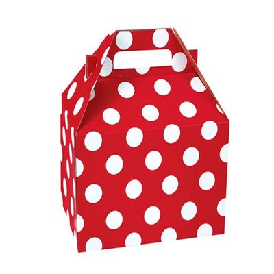 red and white spot gable gift box  Cardboard gable fired chicken color paper box