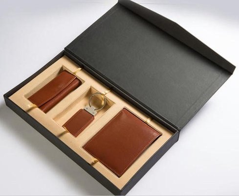 China factory hot selling wallet gift box  Custom wallet pack box with foil stamping logo