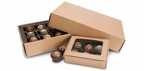 custom 6pcs chocolate gift box with clear window  9pcs chocolate kraft box
