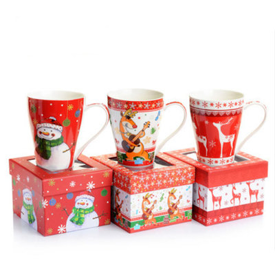 red gift packaging box  Custom coffee mug box with window coffee cup pape box