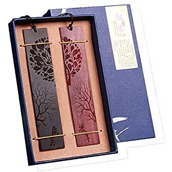 custom red bookmark gift box with silk cloth hinged rigid bookmark box with window