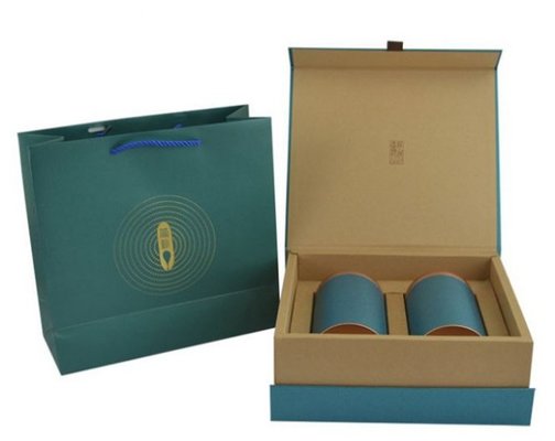 luxurious lid and base tea and wine packaging box with shoulder  high end velvet tray tea box