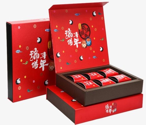 custom middle open door magnet closure mooncake packaging box  cookie packaging box candy paper box