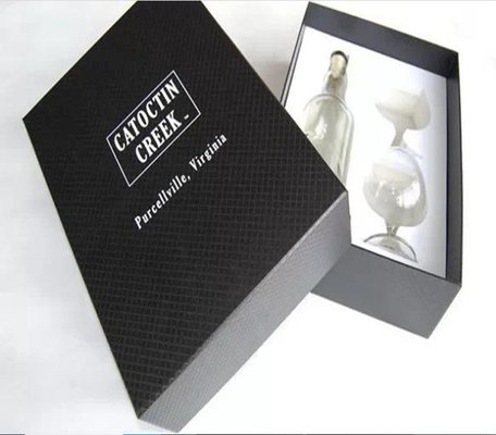 two bottle wine packaging box  middle opened-door liquor gift box brandy paper box whiskey pack box