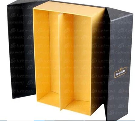 luxury one bottle wine and two glasses lid and base packaging gift paper box