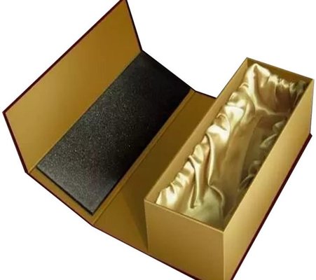 single bottle hinged wine box custom book shape wine gift box with silk cloth inner tray