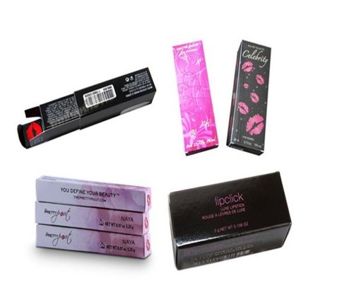 lipstick color paper box  luxury lipstick packaging box flat lipstick folding box
