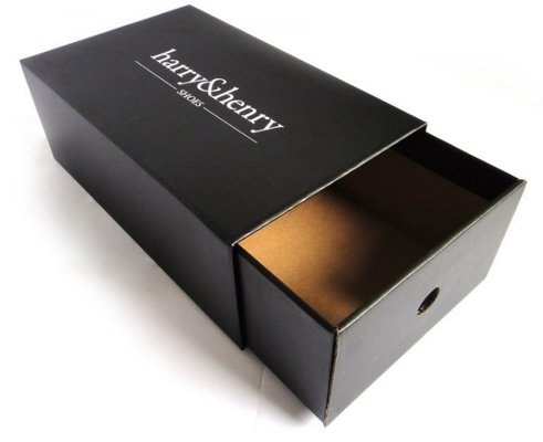 black shoe packaging box  book shape drawer packaging shoe box  slide shoe box
