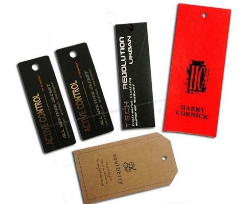 Custom kraft hangtag black apparel tag trousers hangtag skirt tag