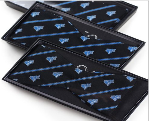 Custom lid and base rigid tie box  luxury clear pvc window necktie paper box  rigid packaging tie box