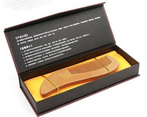 rigid lid and base comb paper box  hinged magnet comb packaging box luxury foam EVA tray comb box