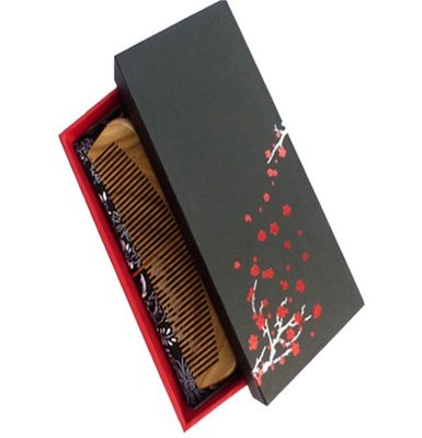 rigid lid and base comb paper box  hinged magnet comb packaging box luxury foam EVA tray comb box