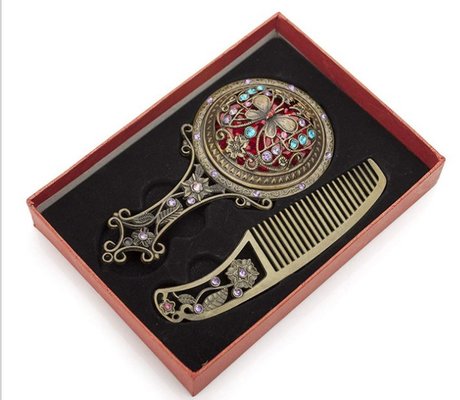 comb and mirror packaging rigid paper box  horn comb pack gift box peach comb box