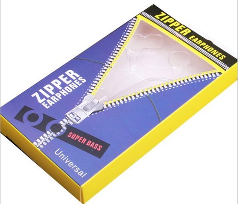 folding zipper packaging clothing box  flat color paper zipper jeans box  custom zipper wedding dressing box