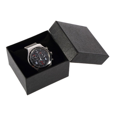 custom lid and base special textured paper watch box luxury watch packaging paper box