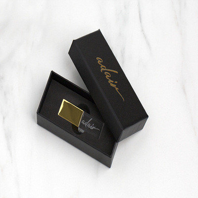 custom USB flash disk color paper box  USB flash drive gift packaging box with window