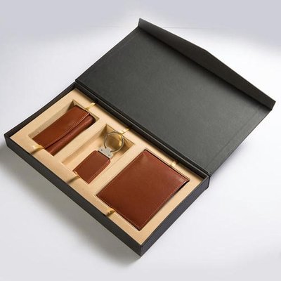 custom two wallet packaging hinged rigid gift box lurious purse paper box