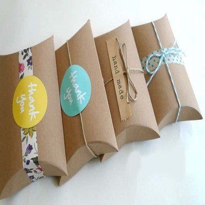 paper pillow gift box  candy pillow packaging box Easter kraft pillow box