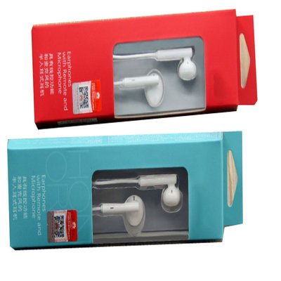 portable earphone gift box  headphone paper box with hook  flat color paper earphone box