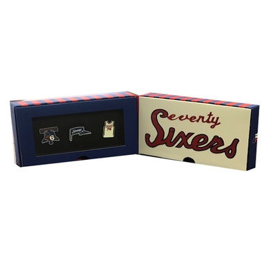 custom commemoration coin rigid box with sleeve luxury badge gift box slide drawer badge pack box