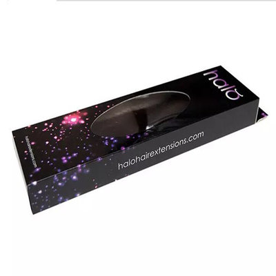 bespoke hangtable hair extension packaging box with hook  floding hair extension wig gift box