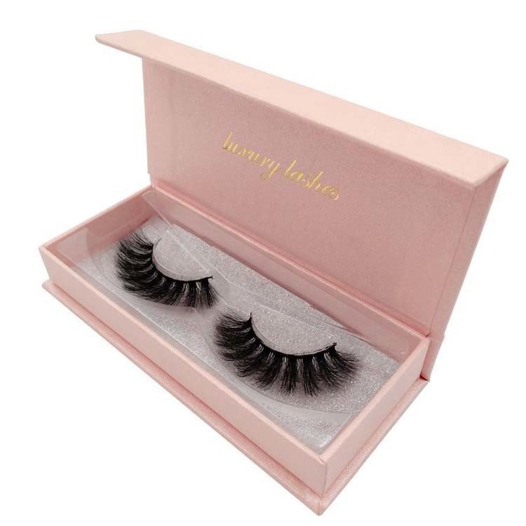 custom orange red rectangle rigid cosmetic  eyelash gift  paper box with magnet closure