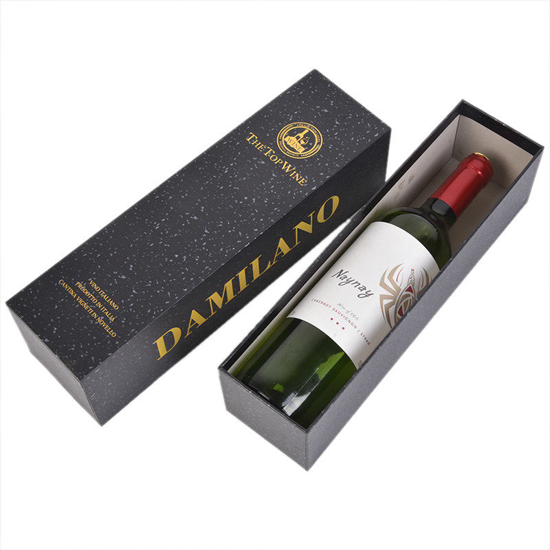 one bottle red wine packaging box  two pieces lid and base rigid wine box