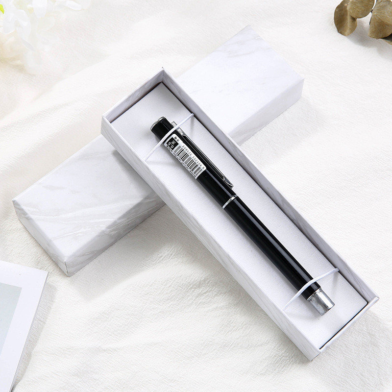 white special paper texture pen box  luxury ballpoint pen pack box  custom gift ballpoint pen box