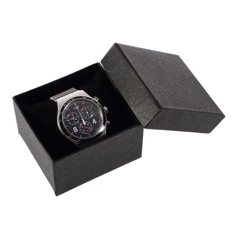 custom lid and base special textured paper watch box luxury watch packaging paper box