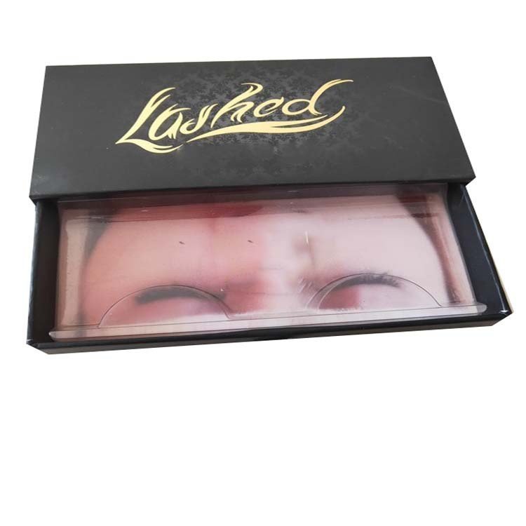 bespoke black and red drawer eyelash box  eyelash packaging box with custom logo