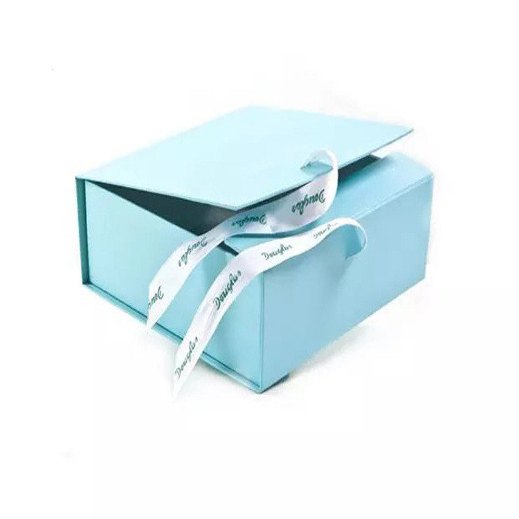 custom blue baby clothes gift box  luxury baby shoes paper cap box hinged hat box