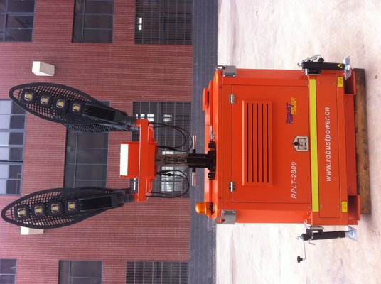 4*480W LED Light Tower standing or small wheels lighting mast with diesel generator Charge and discharge battery