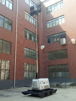 Vertical Hydraulic Telescopic Mast LED Lamp Boat Skid Steer Chassis Base Light Tower for Rainy Muddy Area mining