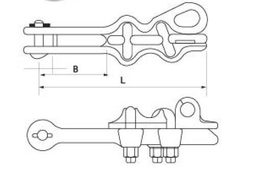 Aluminium Alloy Spring Tension Clamp Straight Line Strain Clamp