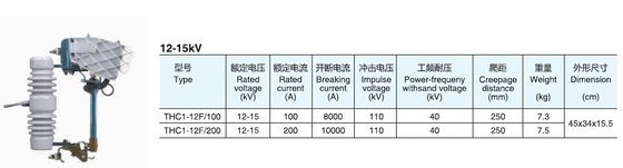 Porcelain 12-15kV High Voltage Cut Out  With Arc For Transmission Line